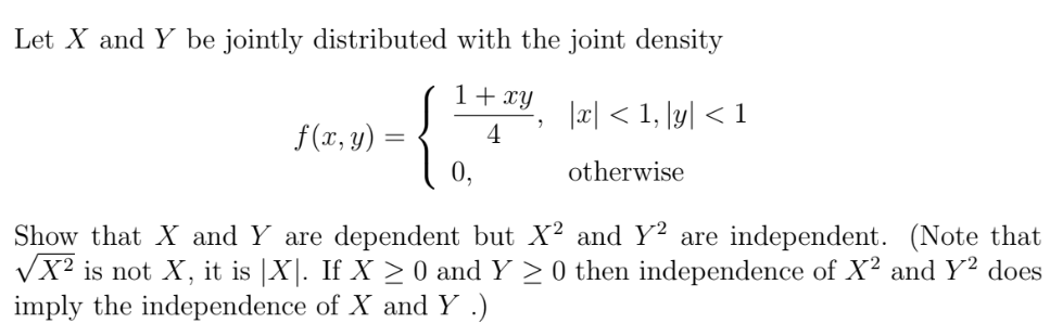 Solved Let x ﻿and Y ﻿be jointly distributed with the joint | Chegg.com