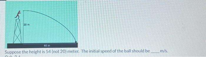 Solved Suppose the height is 54 (not 20) meter. The initial | Chegg.com