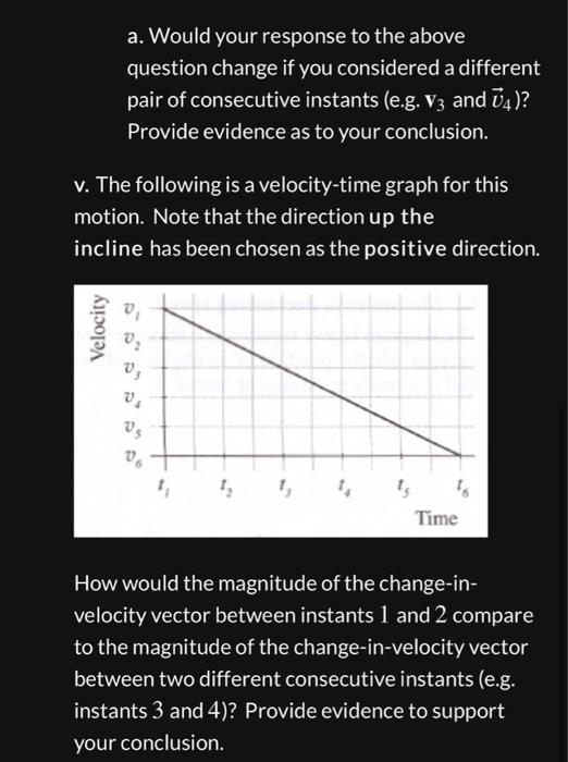 Solved Let's analyze the change in the velocity vectors from | Chegg.com