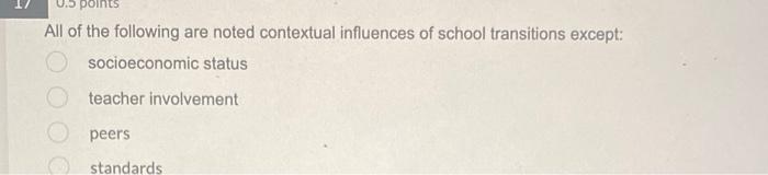 Solved All of the following are noted contextual influences | Chegg.com