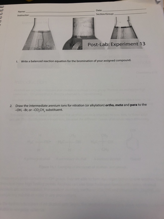 Solved 19 Name: Instructor Date Section Group: Post-Lab: | Chegg.com