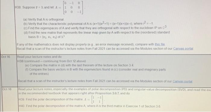 Solved Advanced linear algebra help please. thank you! | Chegg.com