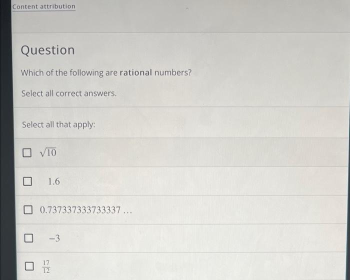 Solved Content attribution Question Which of the following | Chegg.com