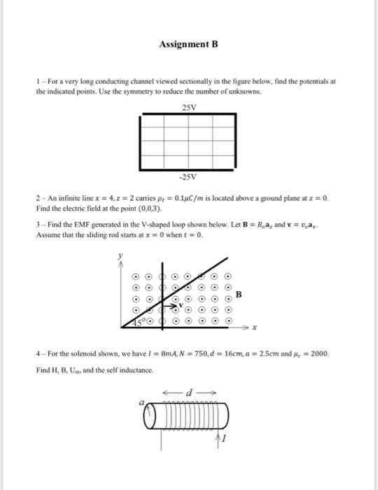 Solved Assignment B 1 - For a very long conducting channel | Chegg.com