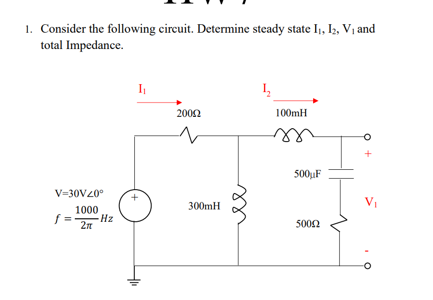 Solved Consider the following circuit. Determine steady | Chegg.com