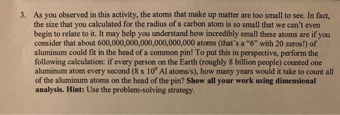 3. As you observed in this activity, the atoms that | Chegg.com