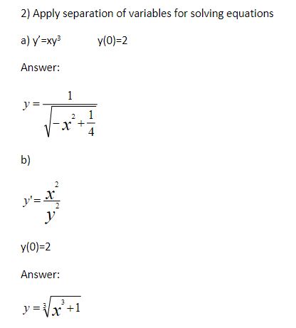 Solved Apply separation of variables for solving | Chegg.com