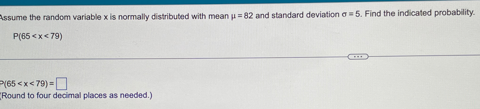 Solved Assume the random variable x ﻿is normally distributed | Chegg.com