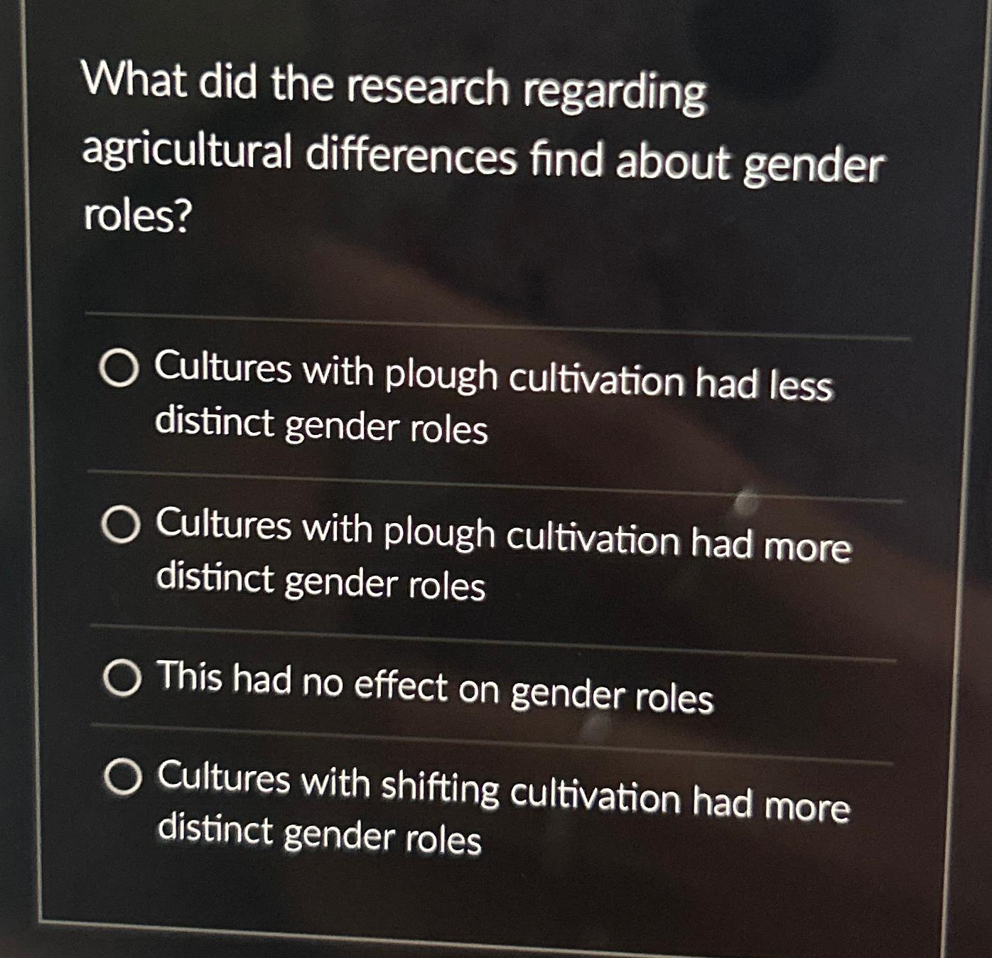 Solved What did the research regarding agricultural | Chegg.com