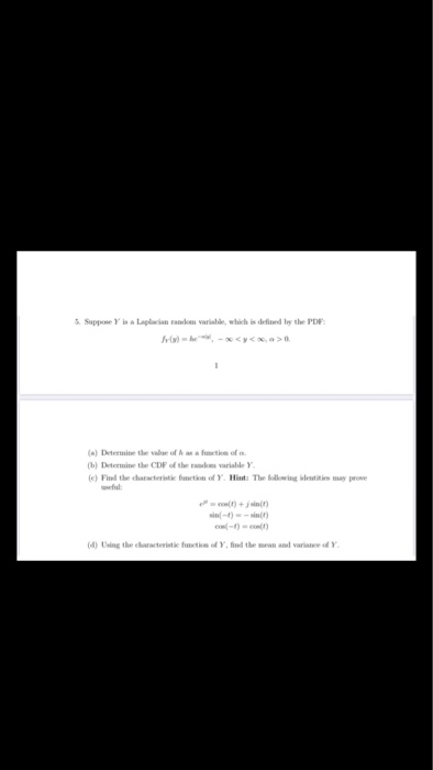 Solved (6) December (e) Find the character the function of | Chegg.com