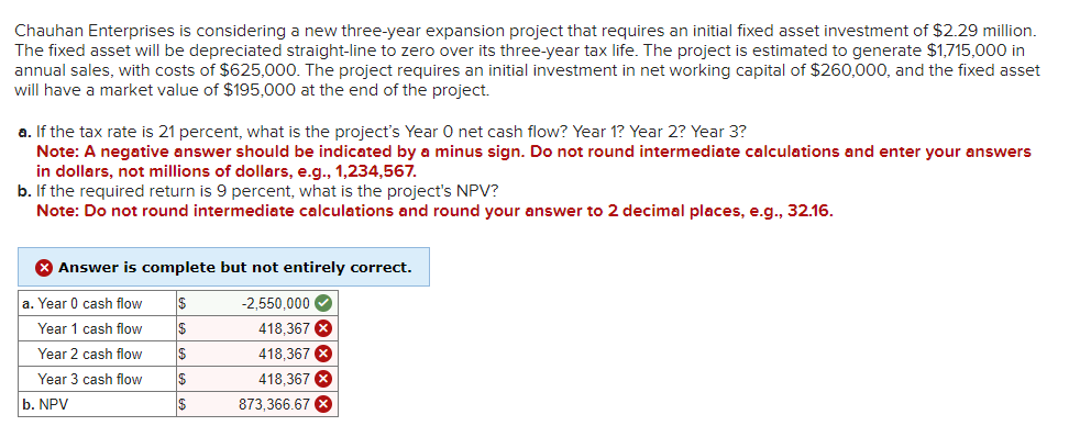 Solved Chauhan Enterprises is considering a new three-year | Chegg.com