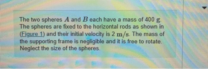 Solved The two spheres A and B each have a mass of 400 g. | Chegg.com