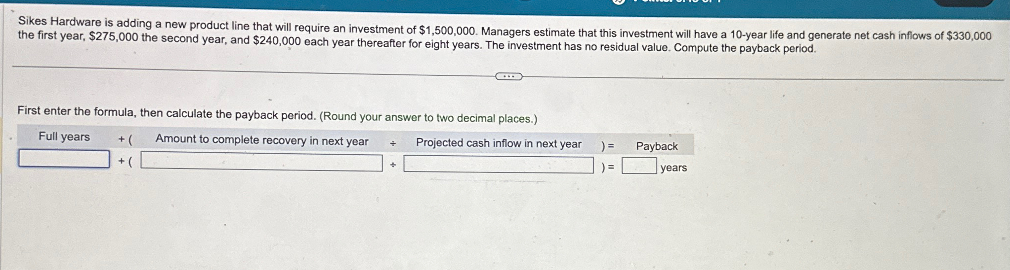 Solved Sikes Hardware is adding a new product line that will | Chegg.com