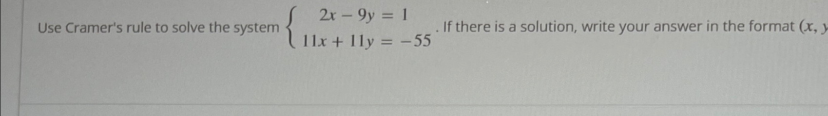 Solved Use Cramer's rule to solve the system | Chegg.com