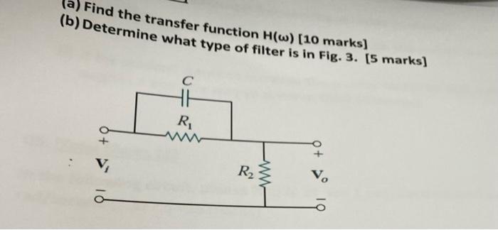 Solved (b) Find the transfer function H(ω) [10 marks] (b) | Chegg.com