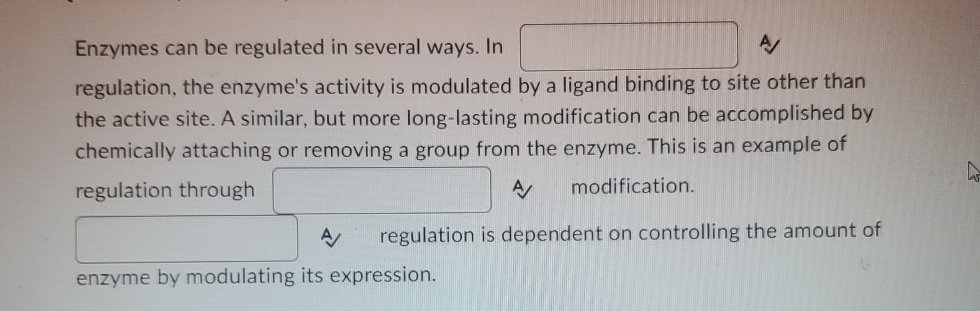 Solved Enzymes can be regulated in several ways. In | Chegg.com