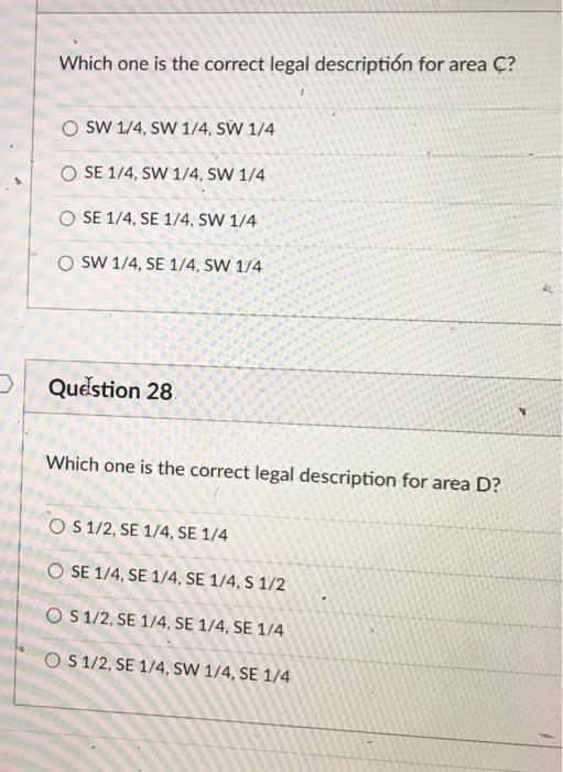 Solved Questions 25-29 Given the PLSS section shown below | Chegg.com