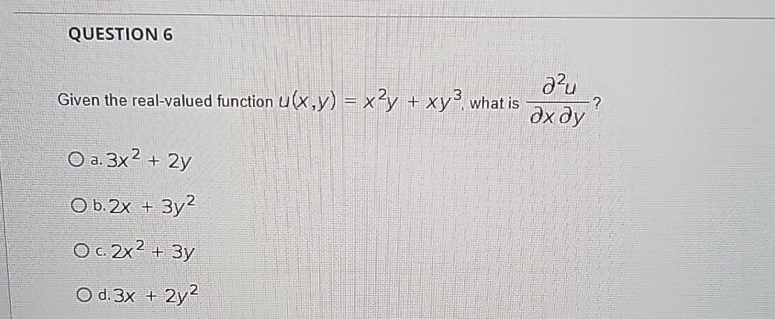 QUESTION 6Given the real-valued function | Chegg.com