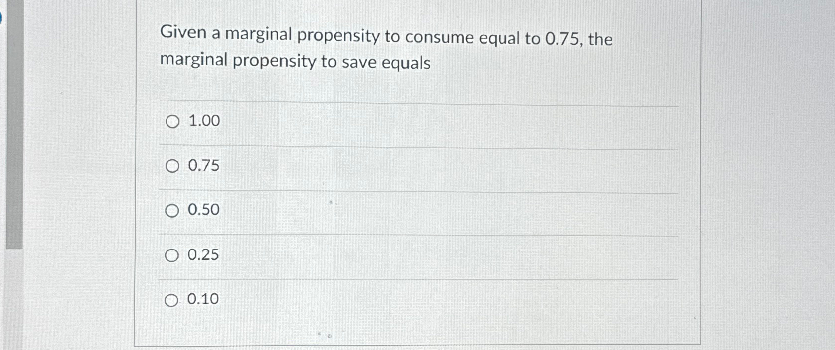 Solved Given a marginal propensity to consume equal to | Chegg.com