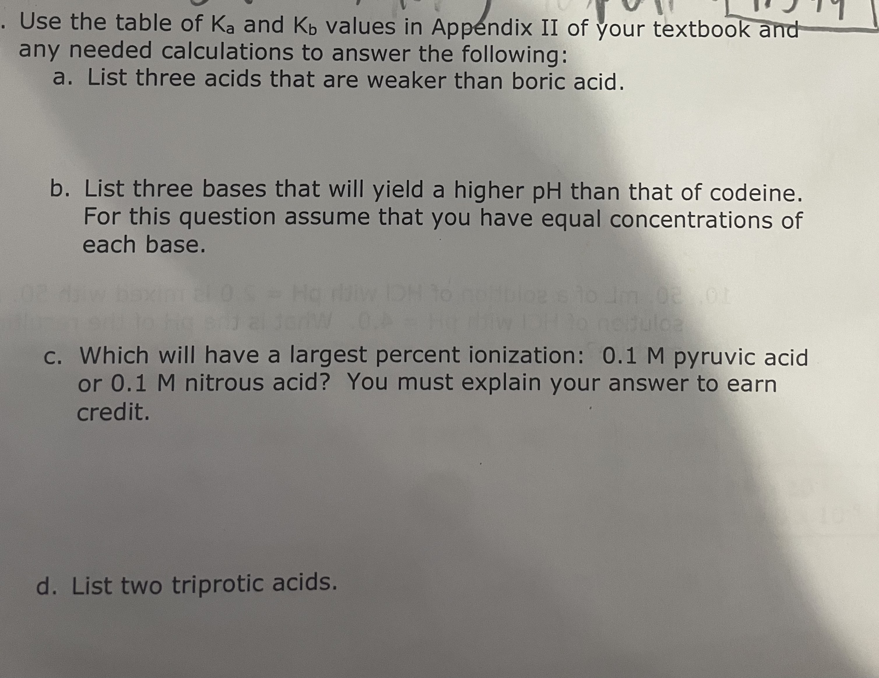 Use the table of Ka ﻿and Kb ﻿values in Appendix II of | Chegg.com
