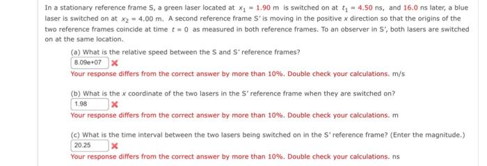 Solved The primed frame has speed 0.73c in the x direction | Chegg.com
