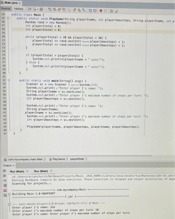 Solved in the following Java program, why are "Enter player | Chegg.com