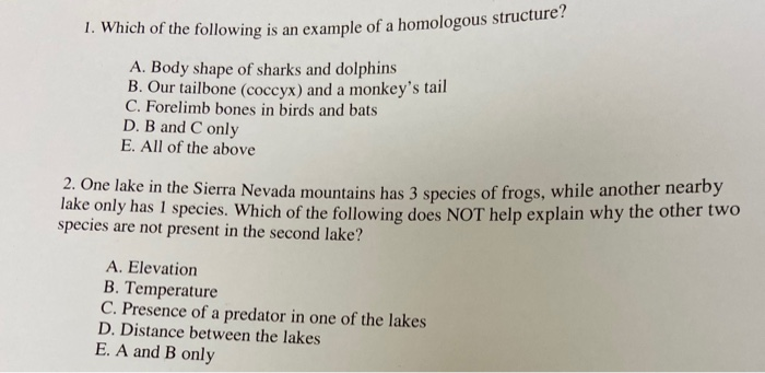 Solved 1. Which of the following is an example of a | Chegg.com