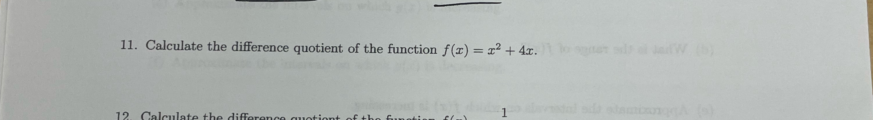 Solved Calculate the difference quotient of the function | Chegg.com