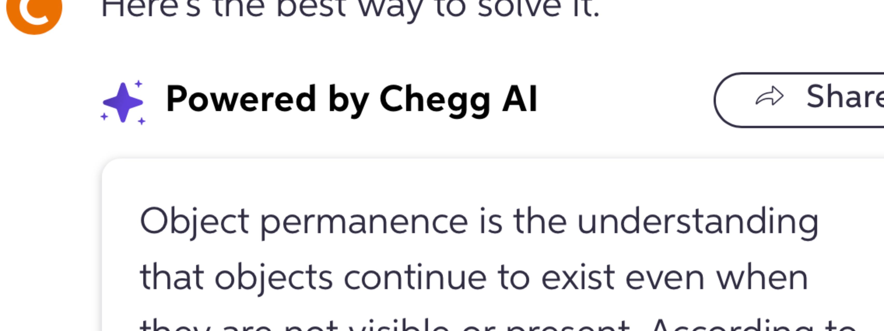 Solved object permanence is the understandingthat objects | Chegg.com