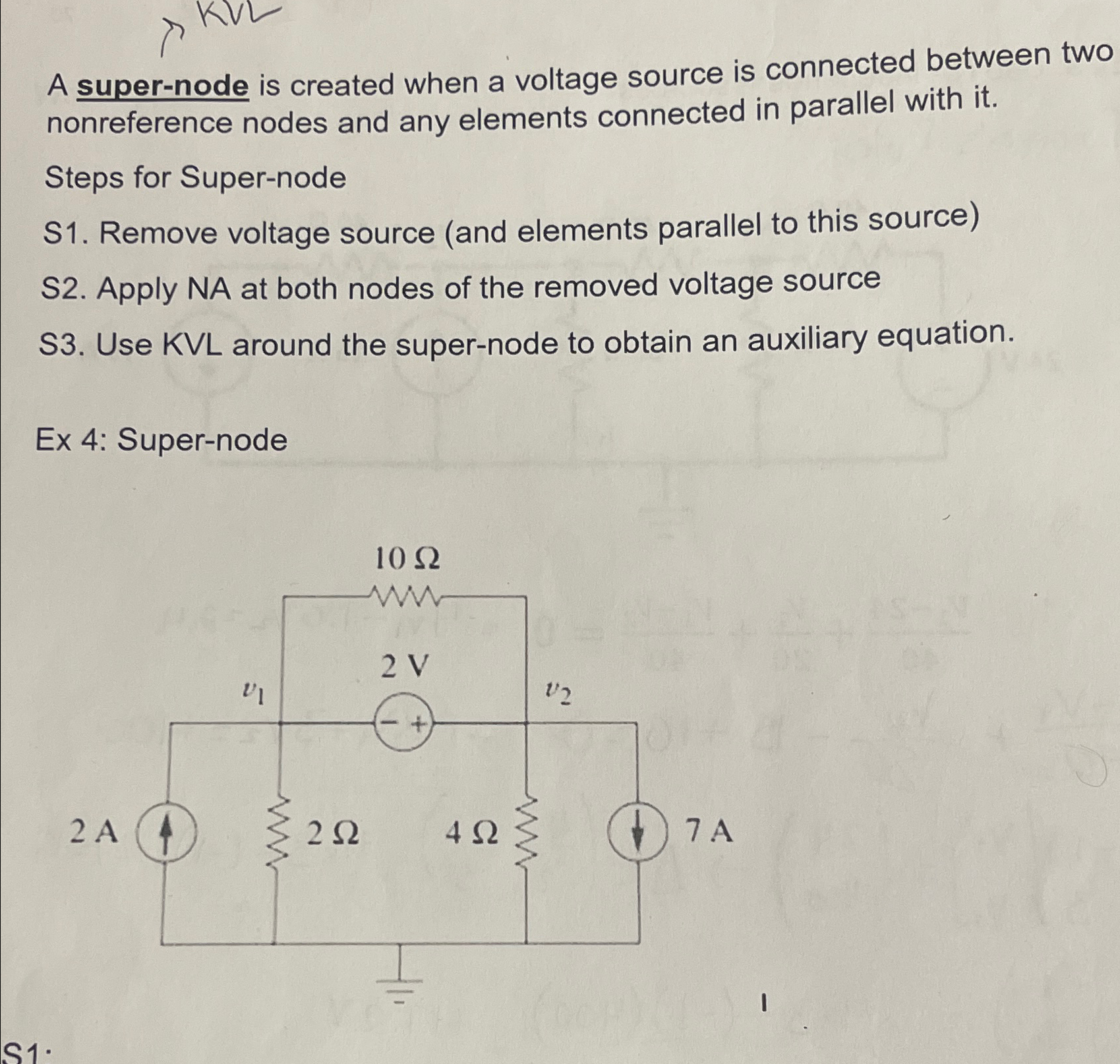 Solved A super-node is created when a voltage source is | Chegg.com