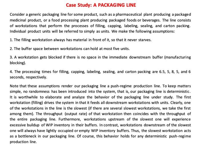 Consider a generic packaging line for some product, | Chegg.com