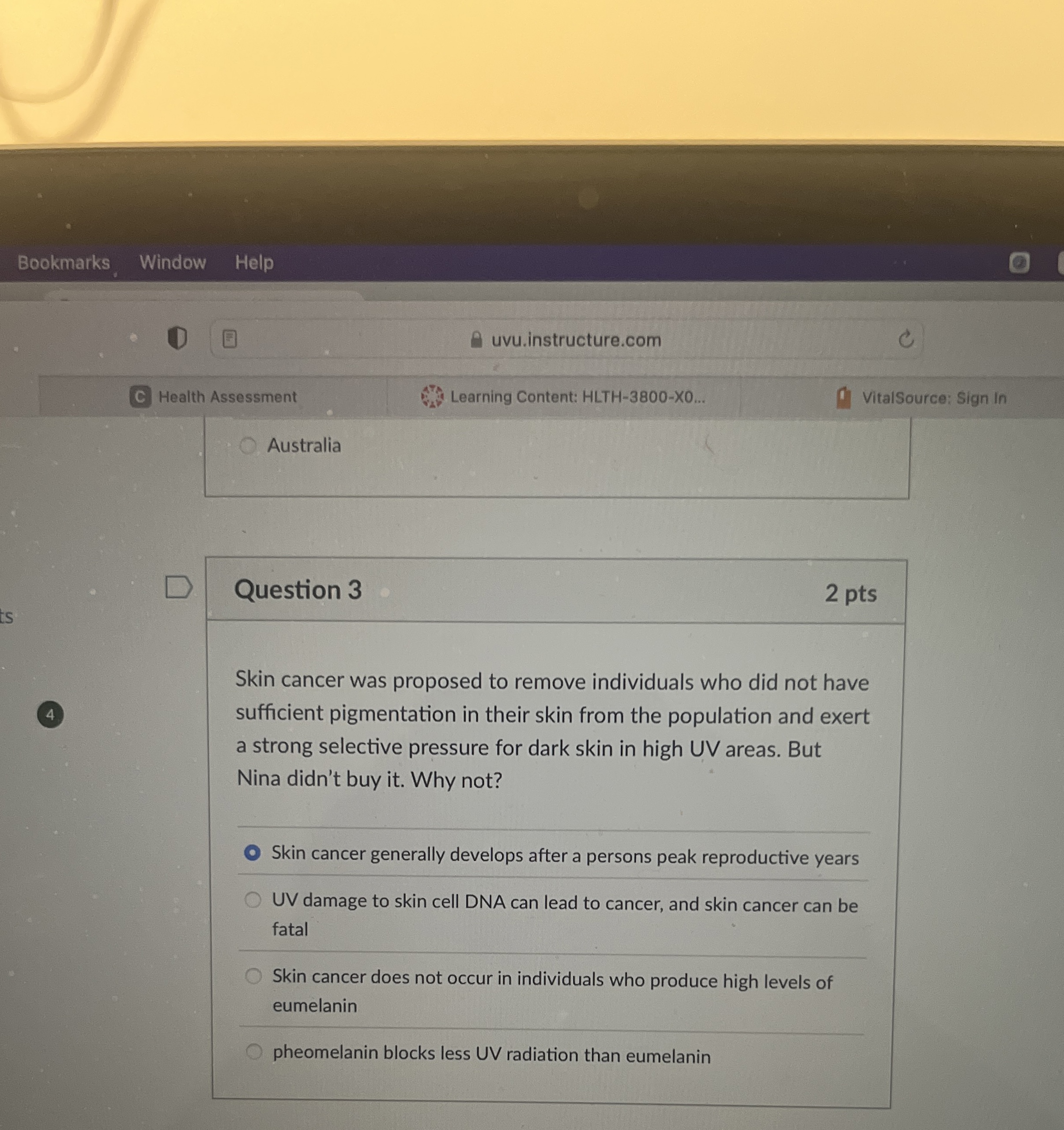 Solved BookmarksWindowHelpuvu.instructure.comHealth | Chegg.com