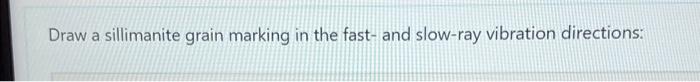 Draw a sillimanite grain marking in the fast- and | Chegg.com