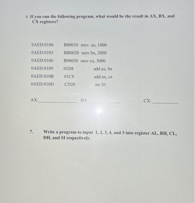 Solved 1. What is the function of the R cemmand in Debug and | Chegg.com