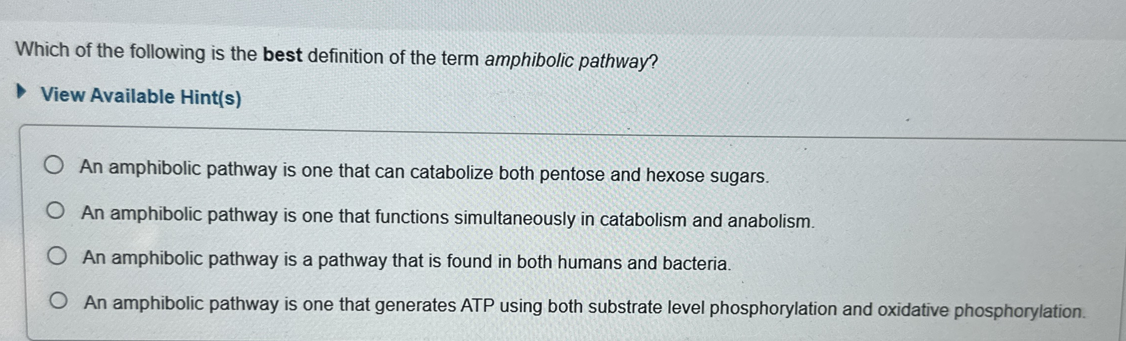Solved Which of the following is the best definition of the | Chegg.com