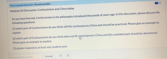 Module 03 Discussion: Confucianism and China today As | Chegg.com