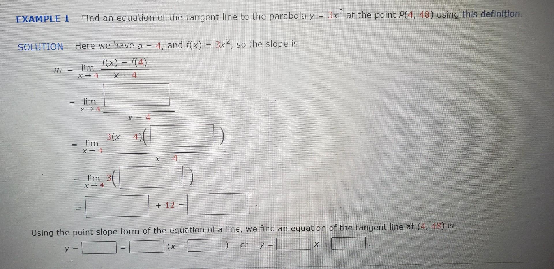 Solved EXAMPLE 1 Find an equation of the tangent line to the | Chegg.com