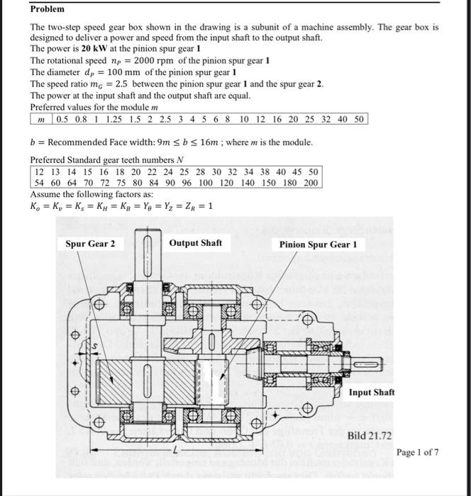 Solved Problem The two-step speed gear box shown in the | Chegg.com