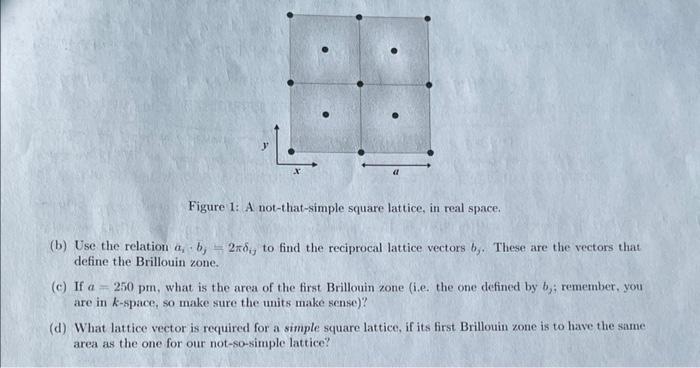 Solved (a) Draw the primitive, real space lattice vectors | Chegg.com