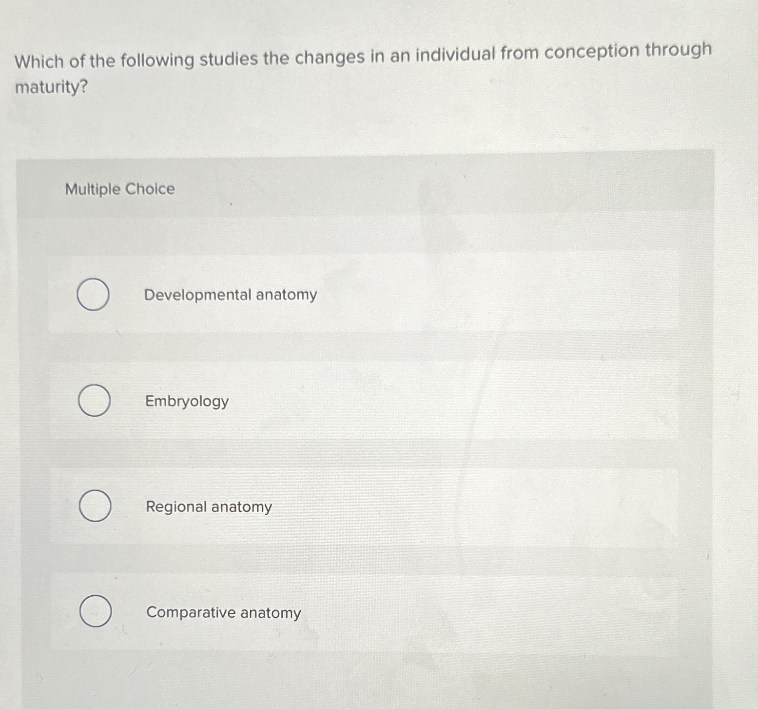 Solved Which of the following studies the changes in an | Chegg.com