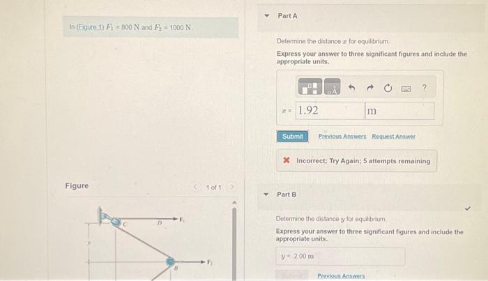 Solved In (Figure 1) F1=800 N and F2=1000 N Determine the | Chegg.com