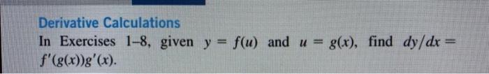 Solved Derivative Calculations In Exercises 1-8, given y = | Chegg.com
