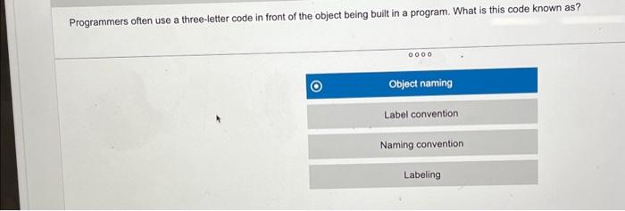 Solved Programmers Often Use A Three Letter Code In Front Of 