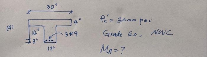Solved fc′=3000p⩽i. Grade 60, NWC Mn=? | Chegg.com