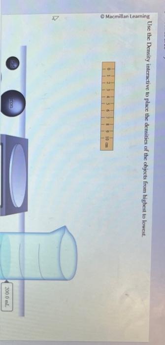 Solved Use the Density interactive to place the densities of | Chegg.com