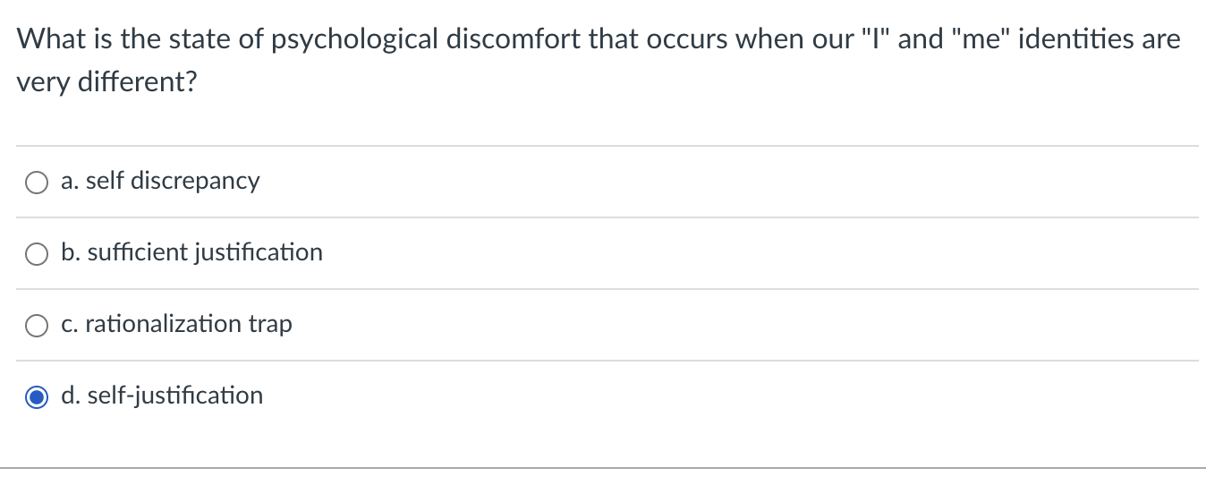 Solved What is the state of psychological discomfort that | Chegg.com
