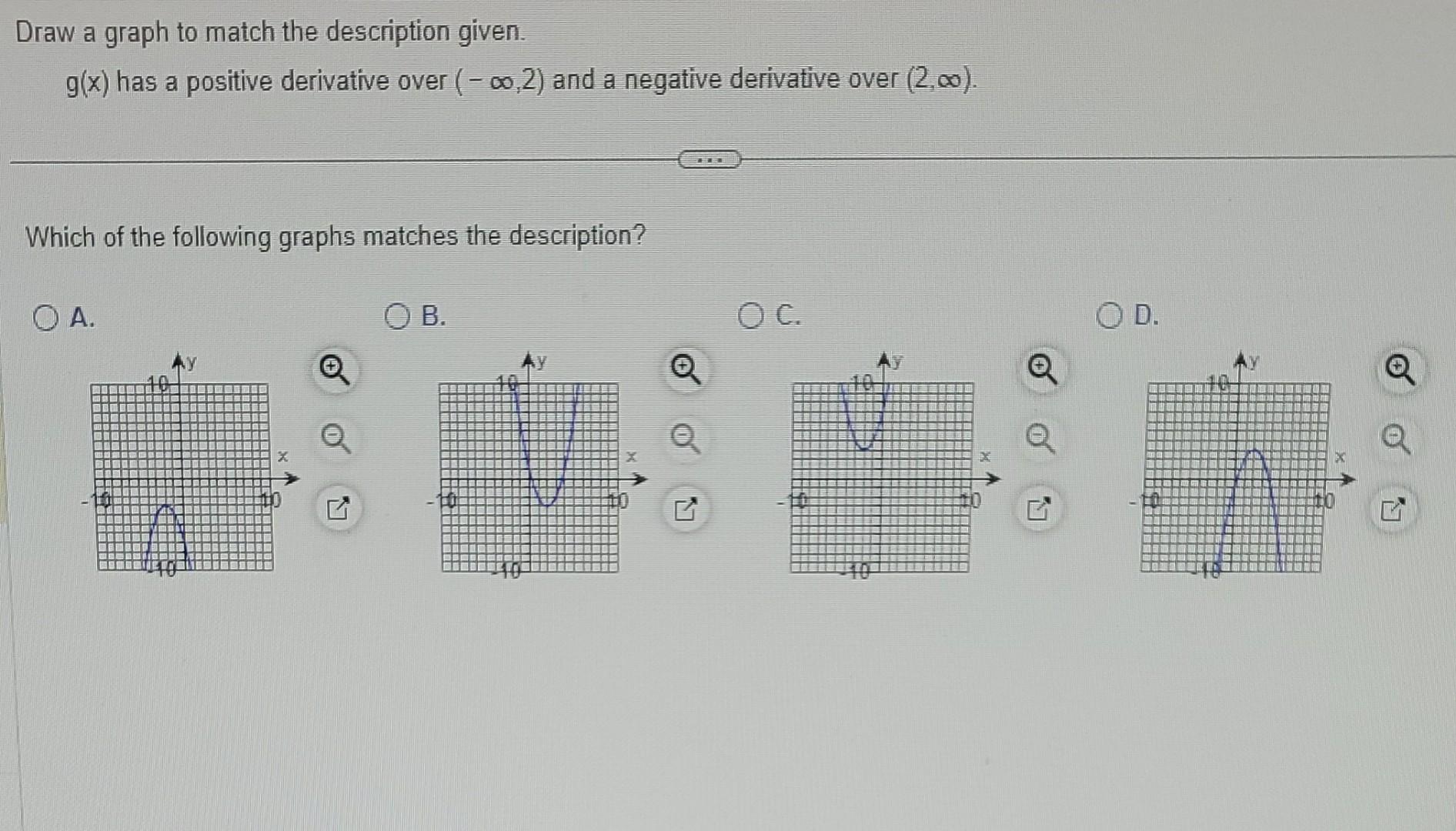 Solved Draw a graph to match the description given. g(x) has | Chegg.com