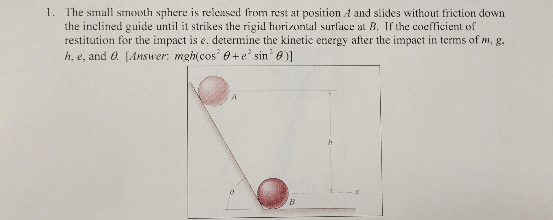 Solved The small smooth sphere is released from rest at | Chegg.com