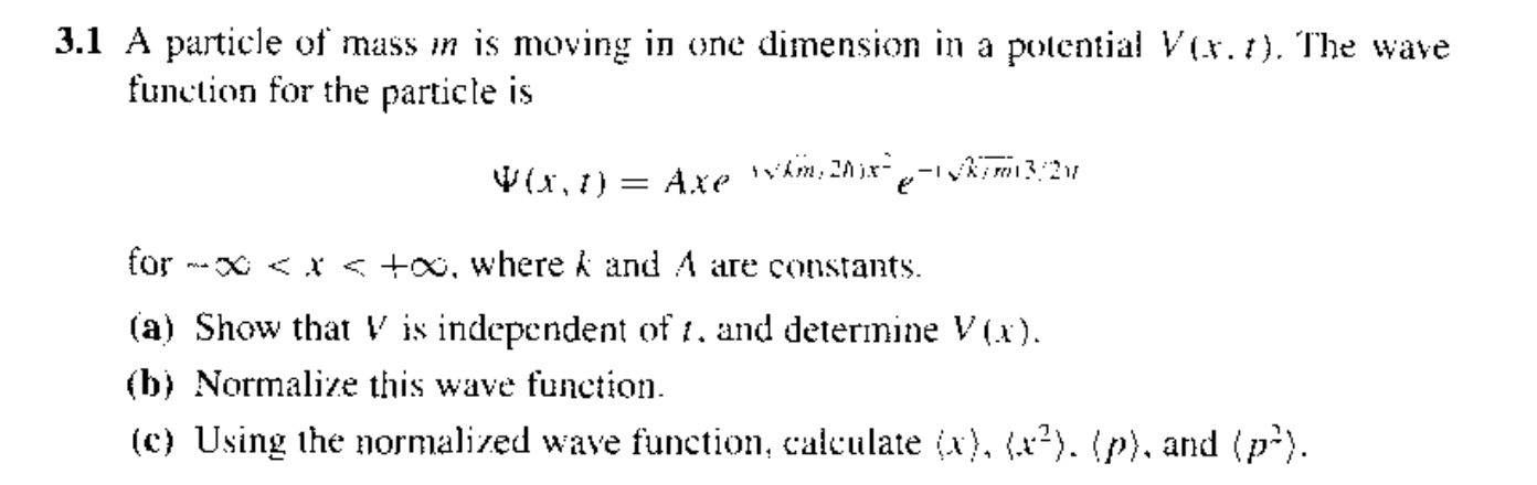 Solved 3.1 ﻿A particle of mass m ﻿is moving in one dimension | Chegg.com