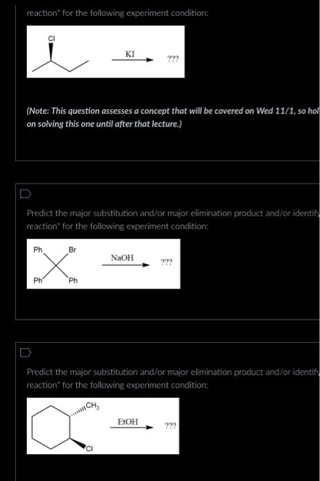 Solved reaction" for the following experiment condition: | Chegg.com